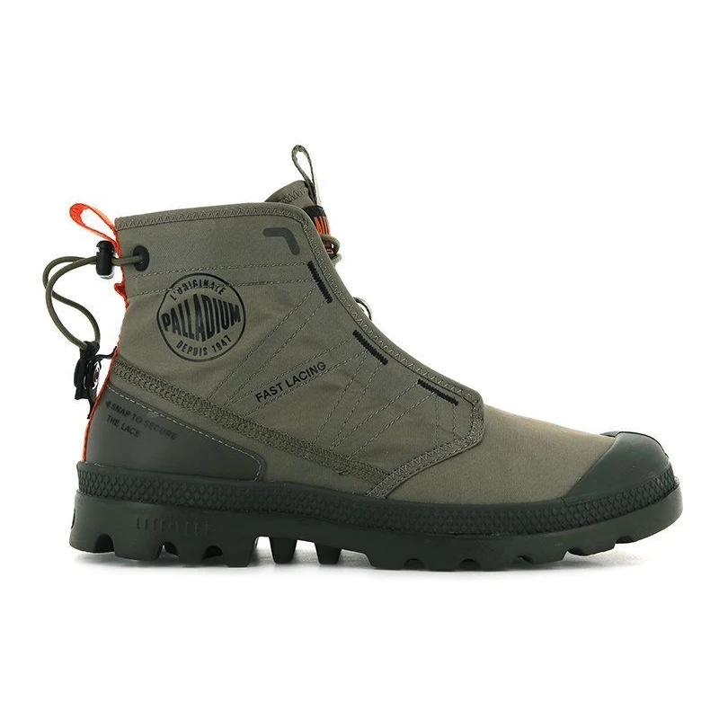 Palladium pantofi Pampa Travel Lite femei, culoarea verde, cu toc plat ...