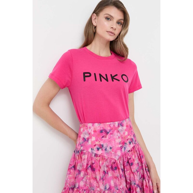 Pinko tricou din bumbac culoarea roz - GLAMI.ro