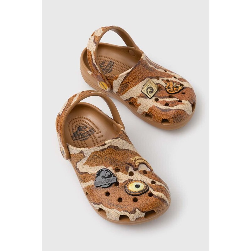 Crocs slapi copii x Jurassic World culoarea maro - GLAMI.ro