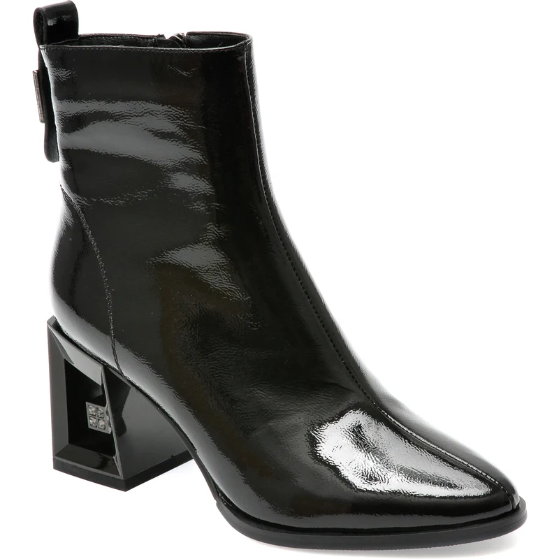 Botine EPICA negre, 22B406, din piele naturala lacuita - GLAMI.ro