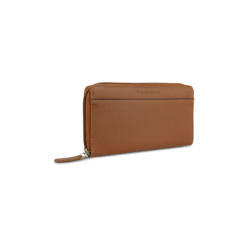 Portofel dama, fermoar circular, Bugatti, piele naturala, 491336, seria ...