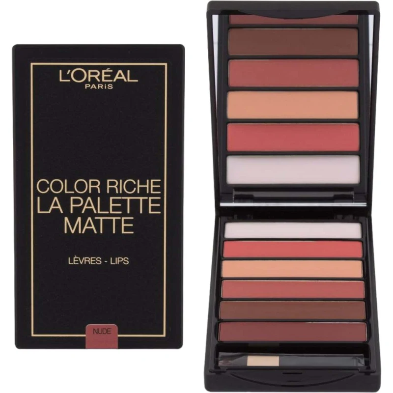 Paleta 6 rujuri Loreal Color Riche La Palette Matte Nude - GLAMI.ro