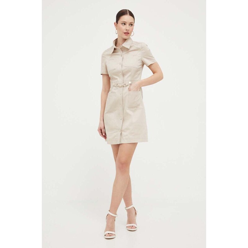 Morgan rochie culoarea bej, mini, mulata - GLAMI.ro