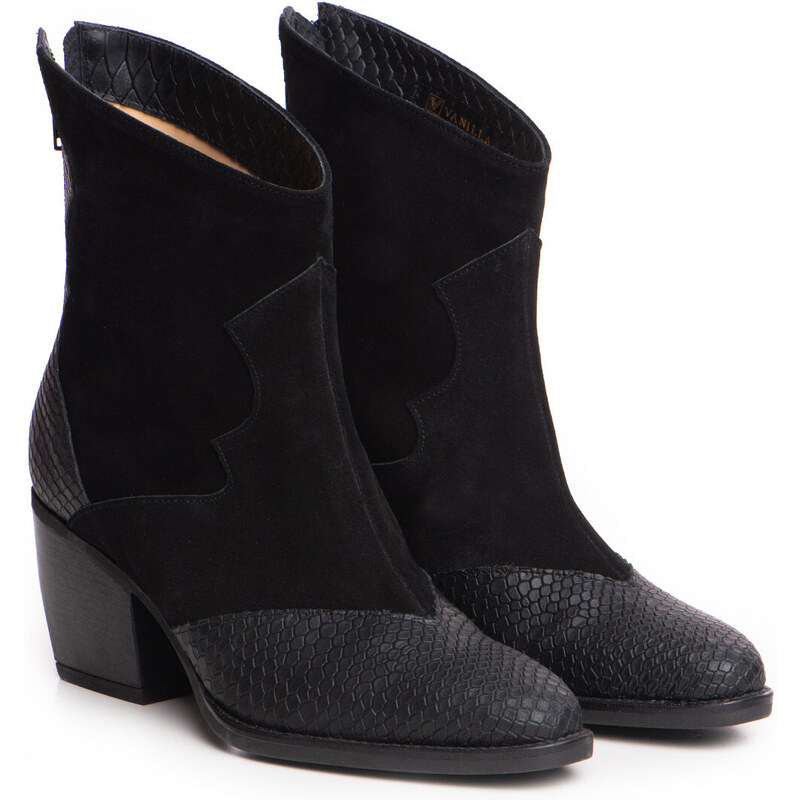 Vanilla Days Ciocate Selene din piele naturala neagra si piele intoarsa neagra - GLAMI.ro