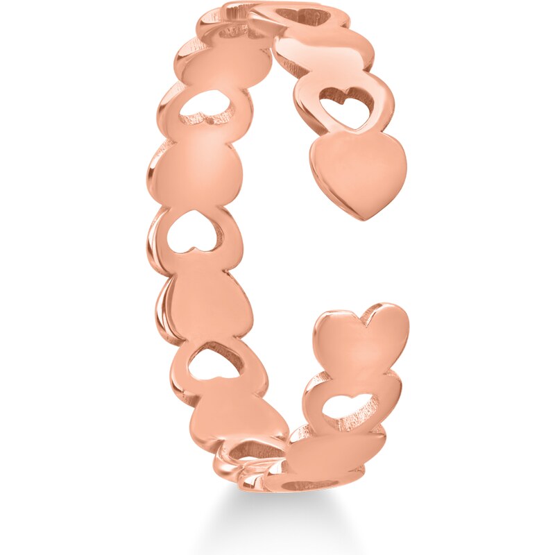 TEILOR Inel cu inimioare din aur roz de 14K - GLAMI.ro