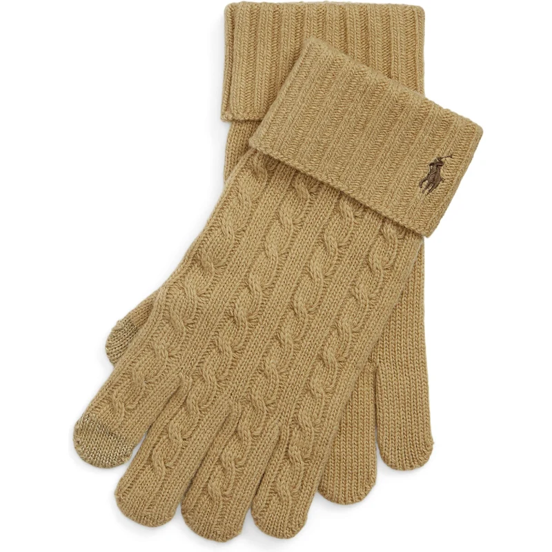 Polo Ralph Lauren Mănuşi cu degete maro cămilă / negru - GLAMI.ro