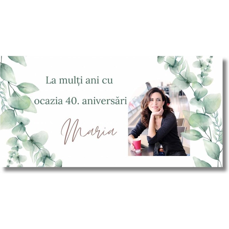 Personal Banner pentru ziua de naștere cu fotografie - Elegant ...