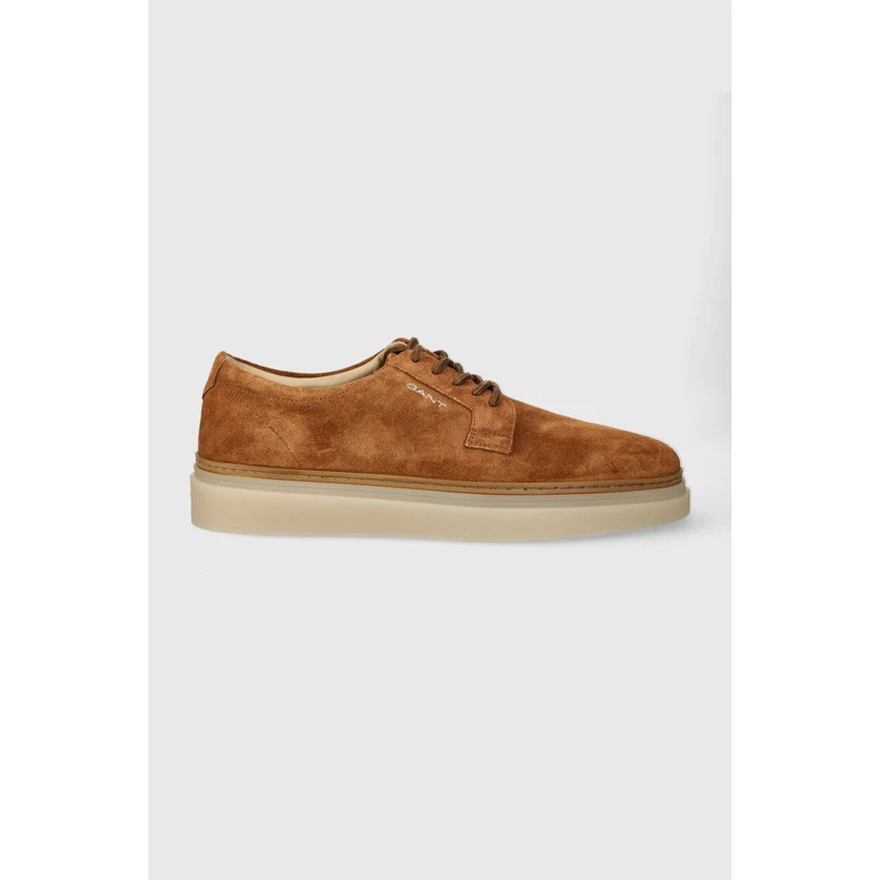 Gant pantofi de piele intoarsa Kinzoon barbati, culoarea maro, 28633500 ...