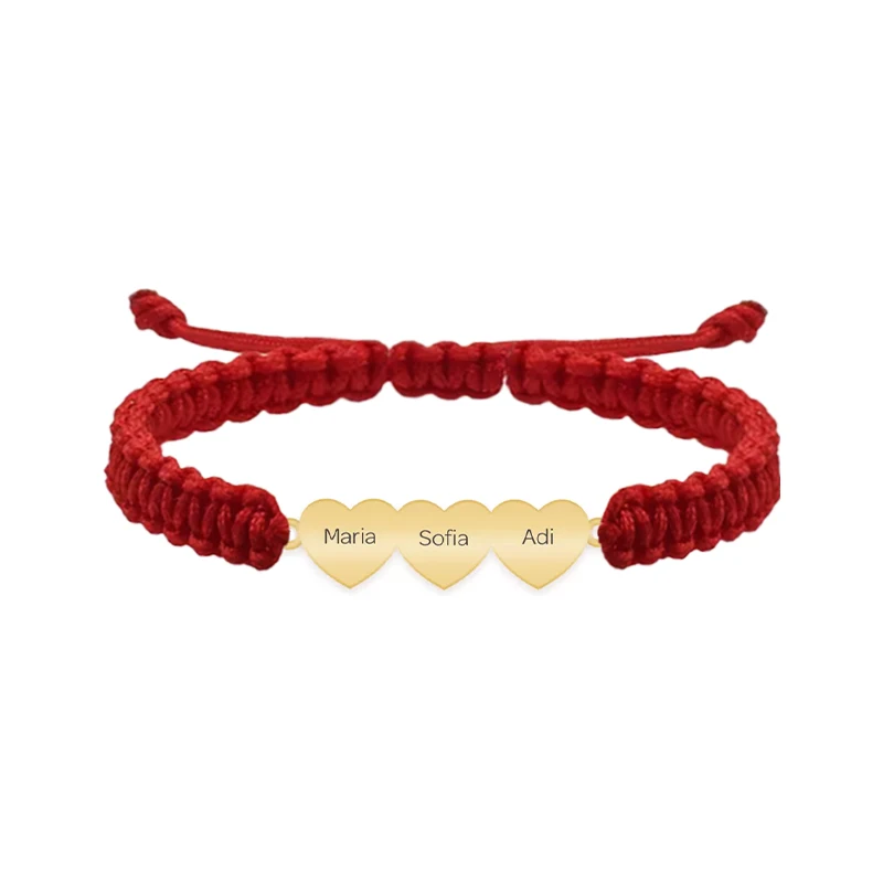 Bijuterii Personalizate Bratara personalizata snur impletit cu trei ...