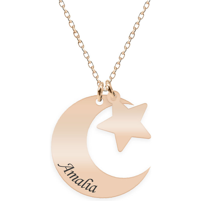 Bijuterii Personalizate Stella - Colier din argint 925 palcat cu aur ...