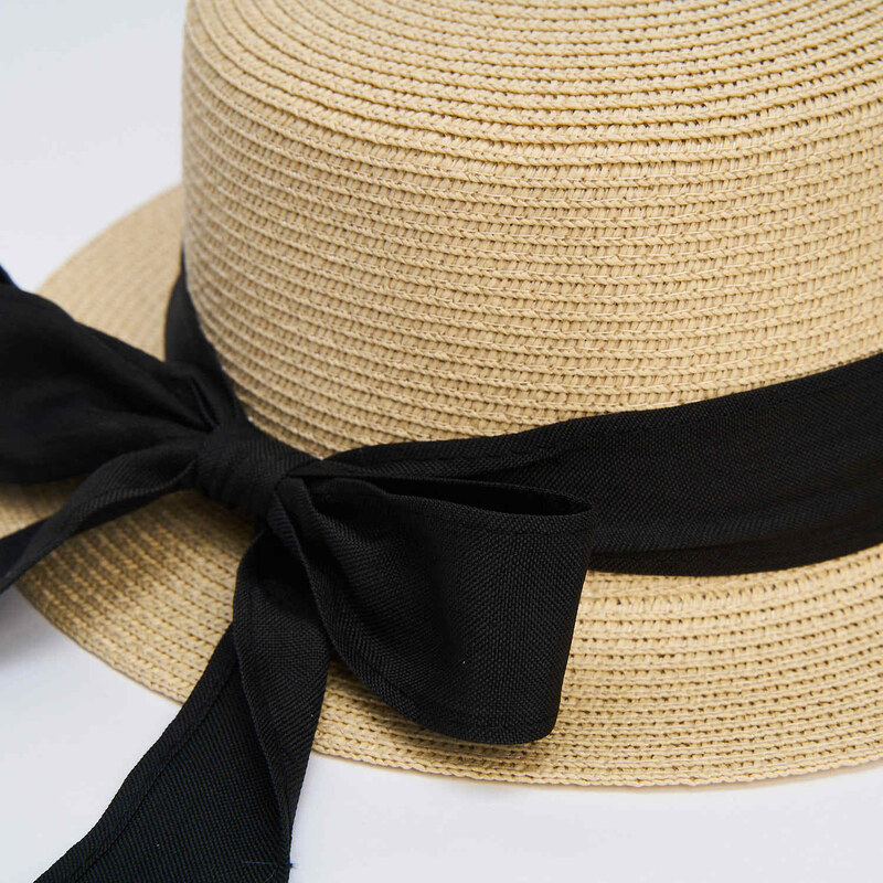 Diana Co Firenze Palarie Sandy De Paie Cu Panglica Neagra - GLAMI.ro