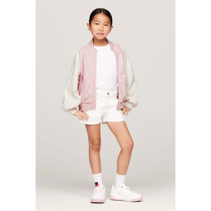 Tommy Hilfiger geaca bomber pentru copii culoarea roz - GLAMI.ro