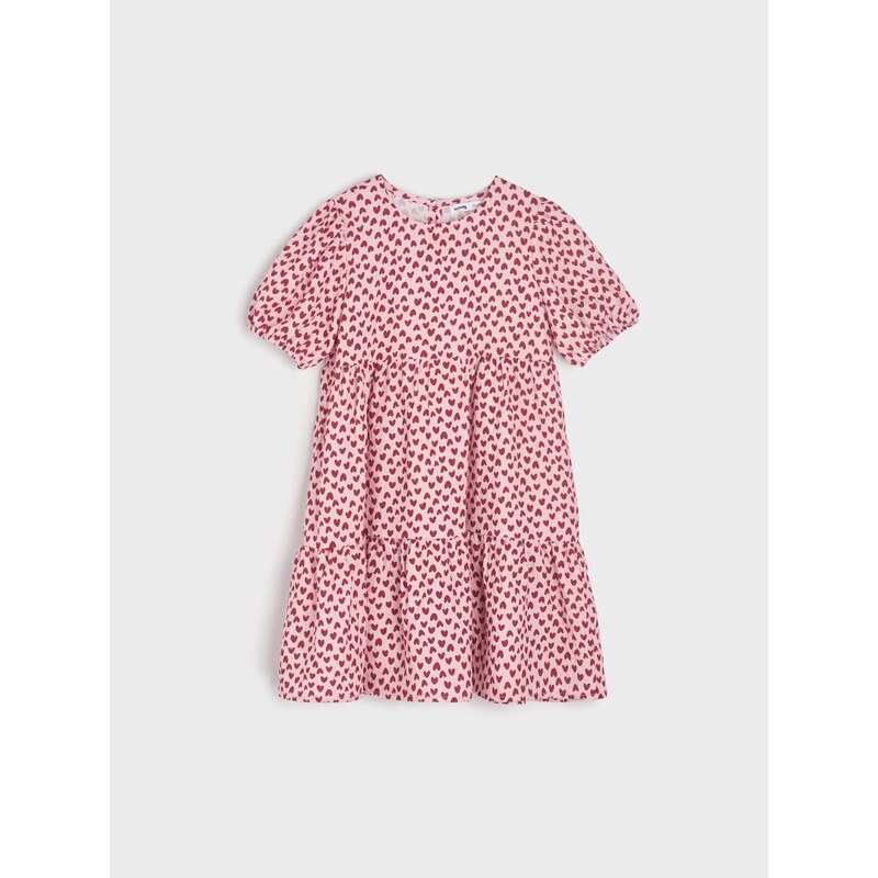 Sinsay - Rochie cu pliuri - roz-pastel - GLAMI.ro