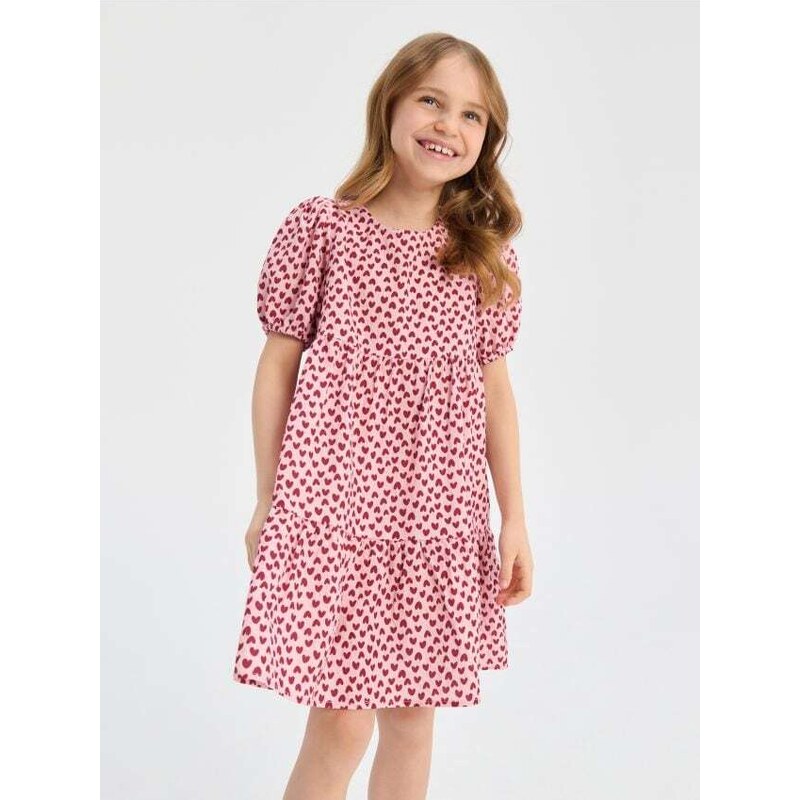 Sinsay - Rochie cu pliuri - roz-pastel - GLAMI.ro