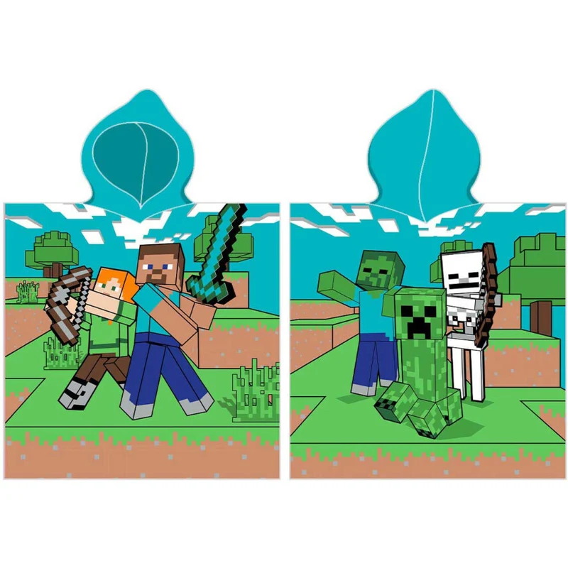 Minecraft Diamond Defender poncho prosop de plajă 50x115 cm - GLAMI.ro