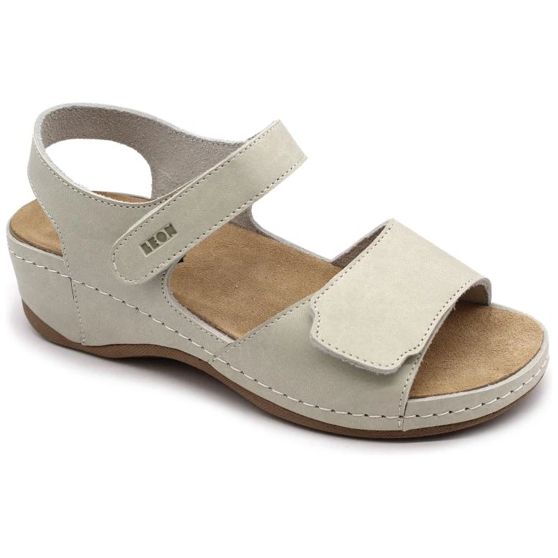 Leon Klompe Sandale Leon 2024 alb ivory - dama - cu taloneta detasabila ...