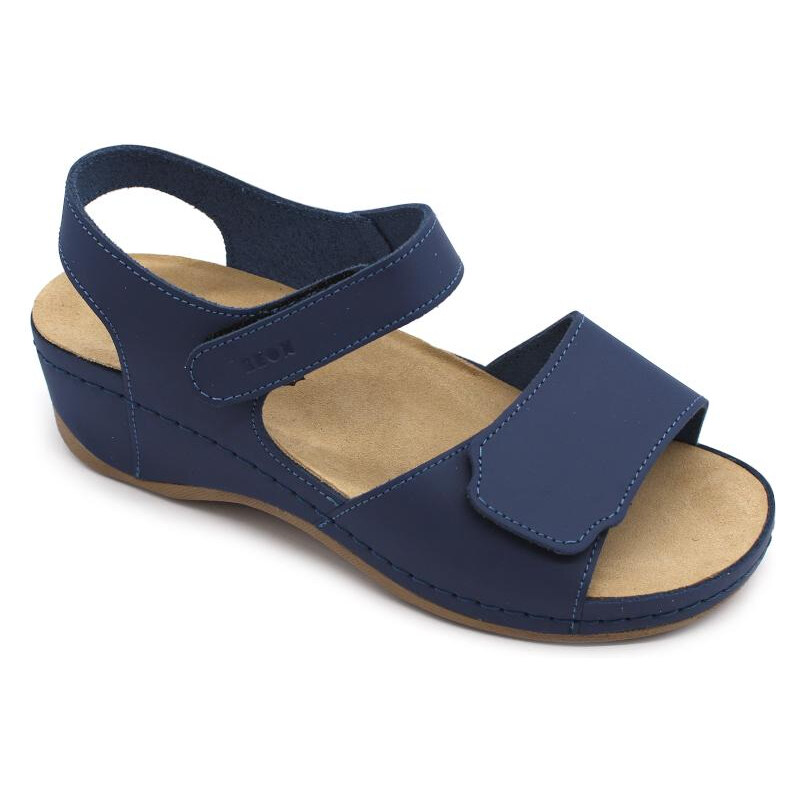 Leon Klompe Sandale Leon 2024 albastru - dama - cu taloneta detasabila ...