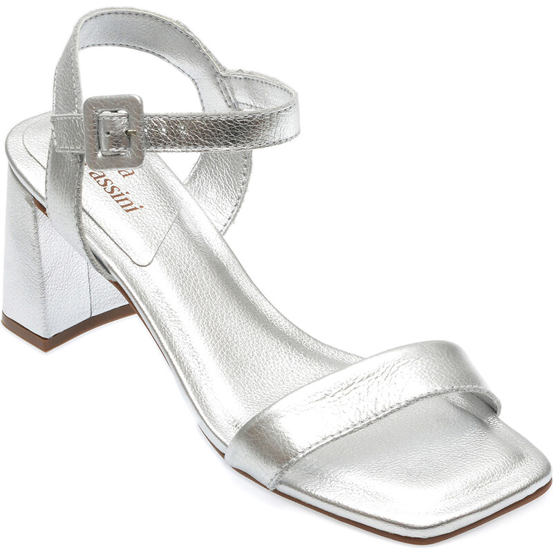 Sandale casual FLAVIA PASSINI argintii, 357106, din piele naturala ...