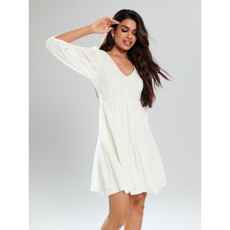 Sinsay - Rochie mini - alb - GLAMI.ro