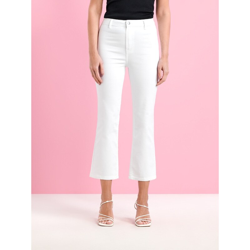 Sinsay - Jeanși Flare - alb - GLAMI.ro