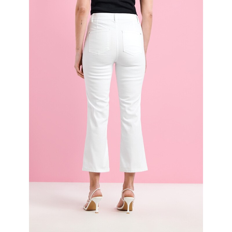 Sinsay - Jeanși Flare - alb - GLAMI.ro