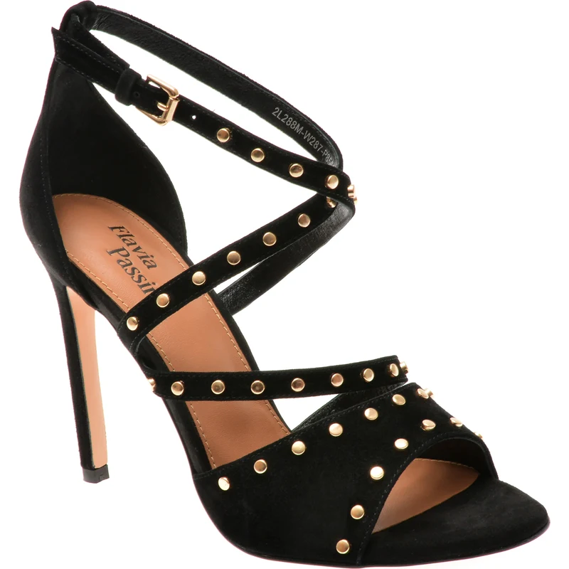 Sandale elegante FLAVIA PASSINI negre, W287, din piele intoarsa - GLAMI.ro