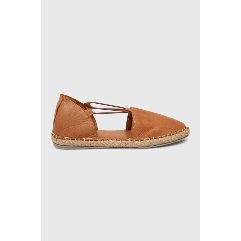 Answear Lab espadrile de piele culoarea maro - GLAMI.ro