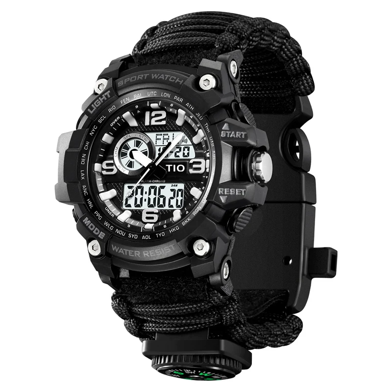 Ceas barbatesc Tio Stil Militar, Army, Supravietuire, Cremene foc ...