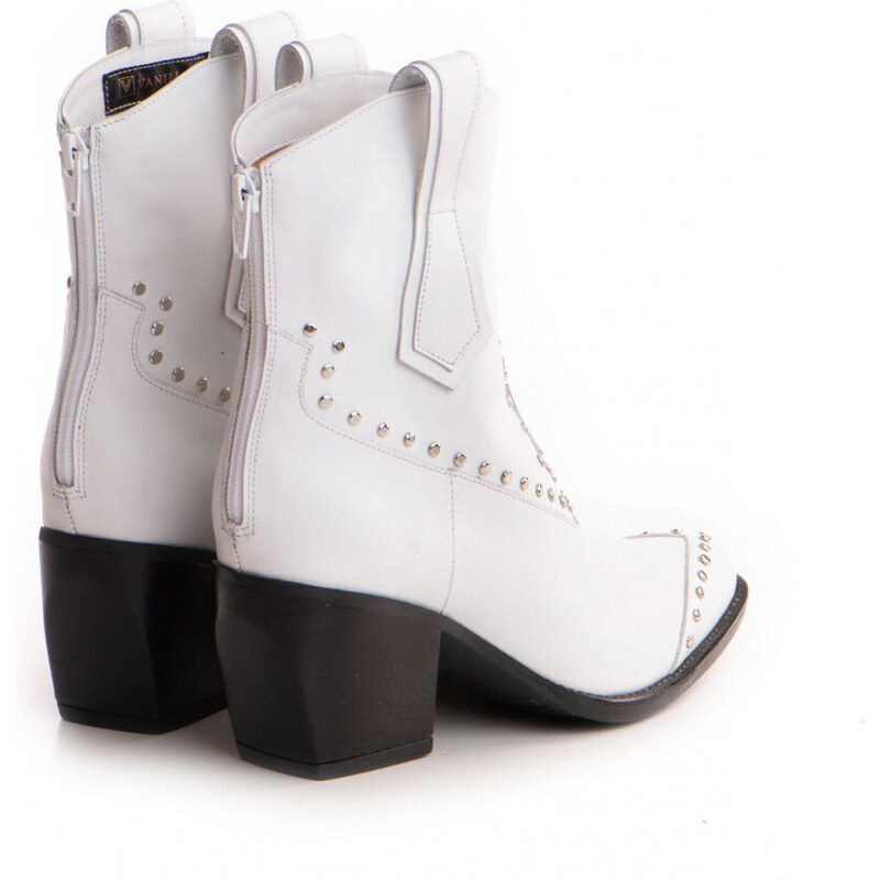 Vanilla Days Ciocate Lillian bumbi mici argintii, piele naturala alb pur - GLAMI.ro