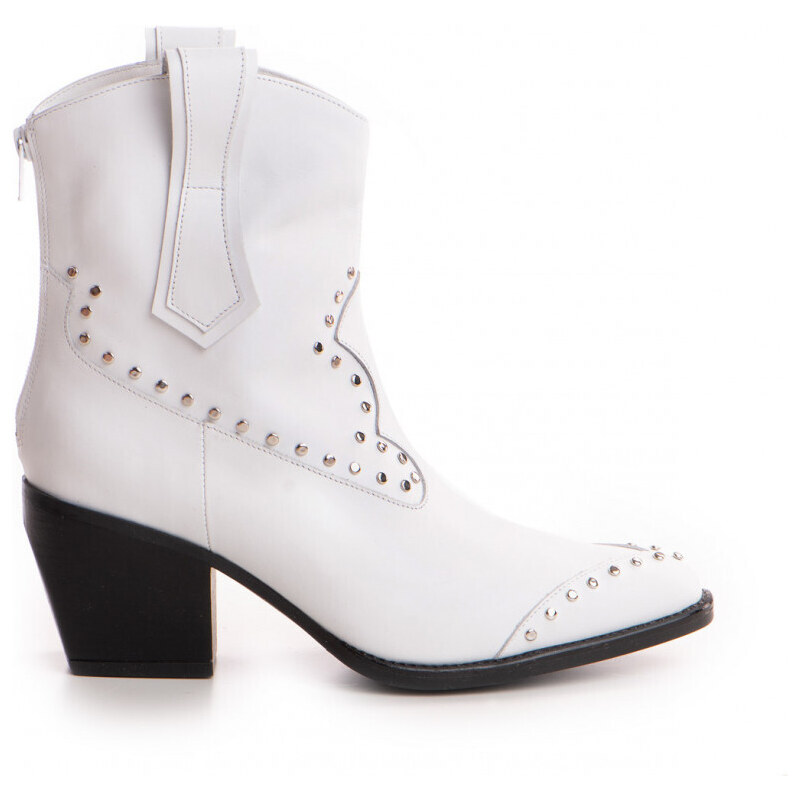 Vanilla Days Ciocate Lillian bumbi mici argintii, piele naturala alb pur - GLAMI.ro