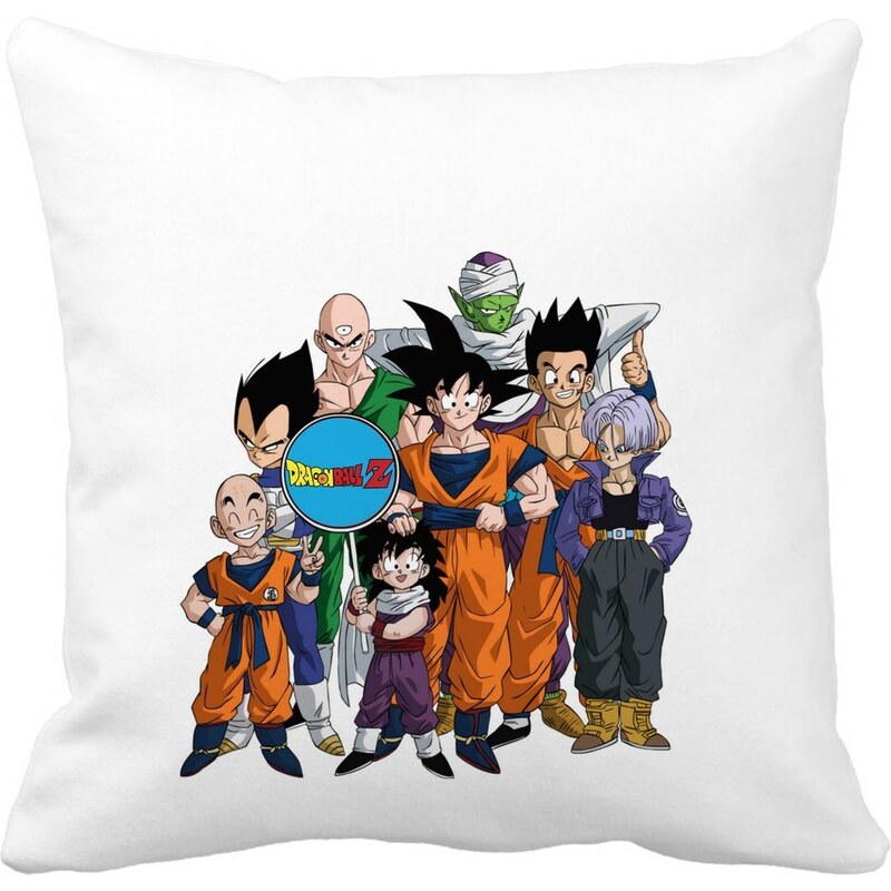 Bia Creative Wonders Perna Decorativa cu Dragonball Characters 2, 40x40 cm, Alba, Mata, Husa ...