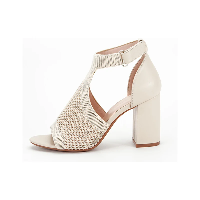 SOFILINE Sandale bej elegante cu toc gros B-8735 - GLAMI.ro