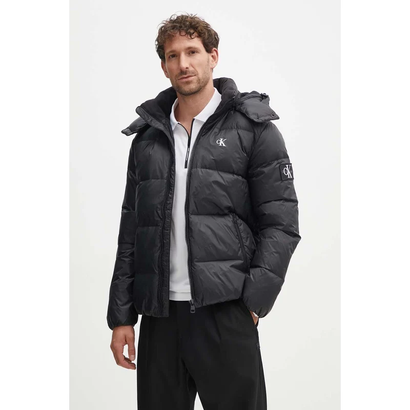 Calvin Klein Jeans geaca de puf barbati, culoarea negru, de iarna ...