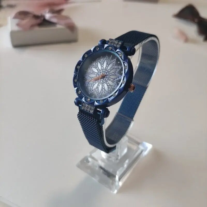 Airmag Ceas dama albastru floral - GLAMI.ro