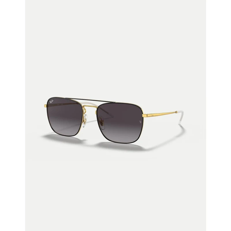 Ray-Ban rb3588 square sunglasses in black with grey lens in black on ...
