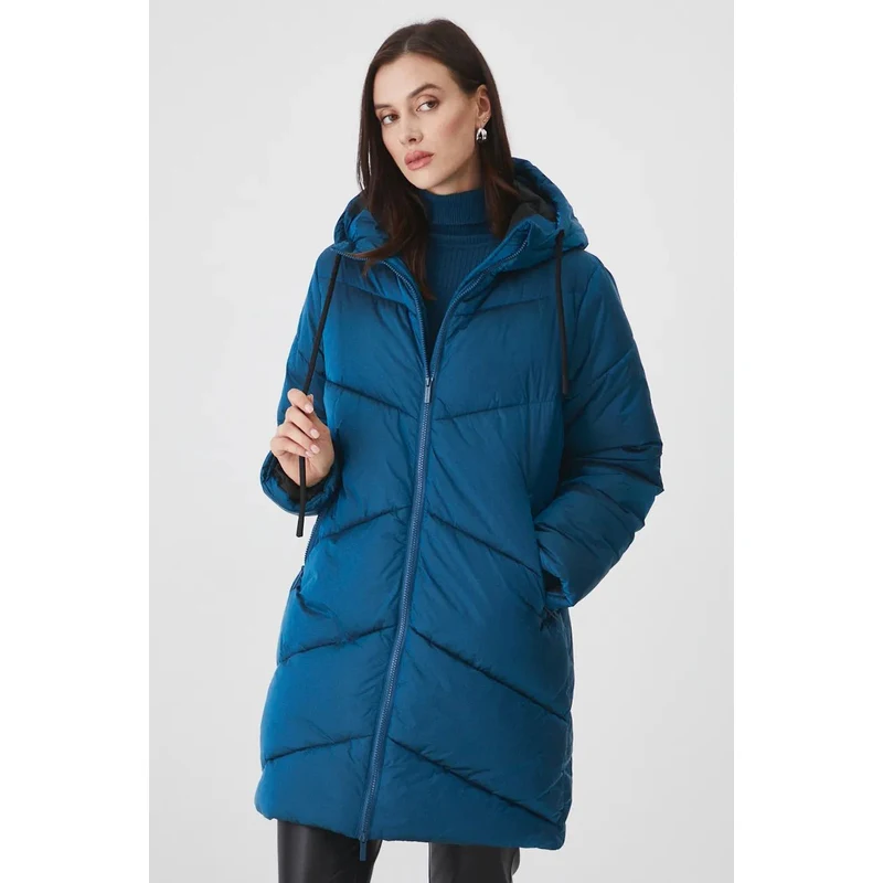 Medicine palton femei, culoarea turcoaz, de iarna - GLAMI.ro