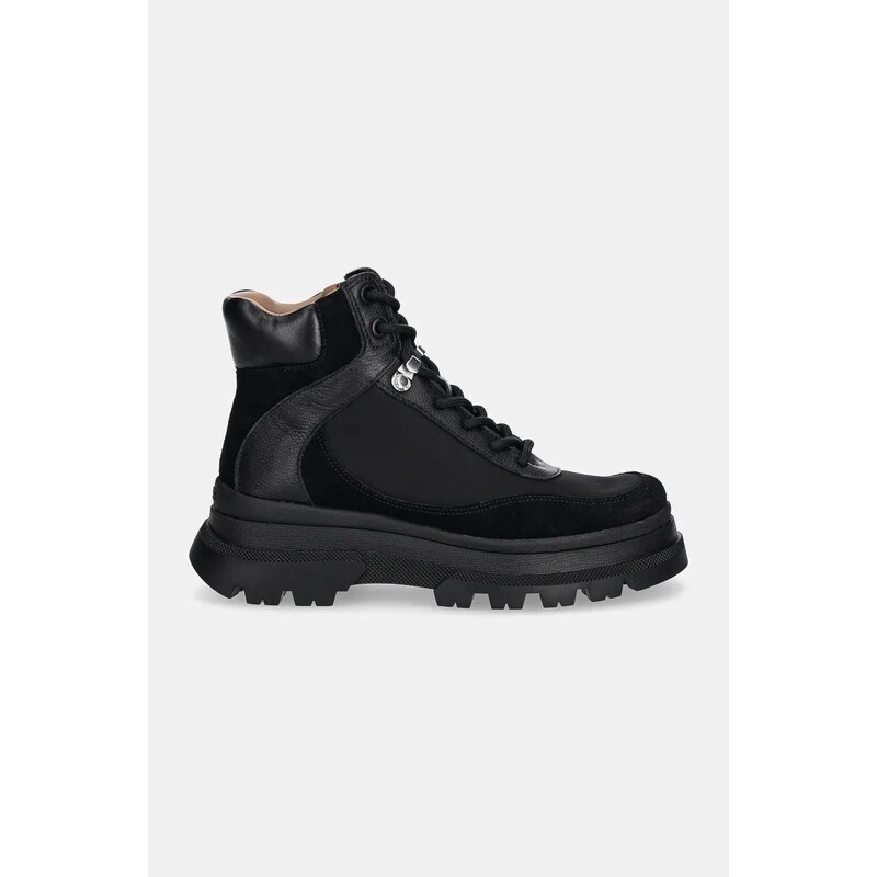 BOSS bocanci Foster femei, culoarea negru, cu platforma, 50535834 ...