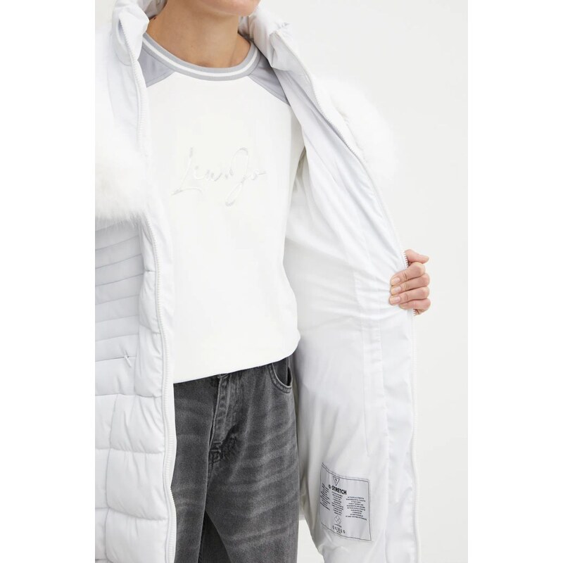 Guess geaca OXANA femei, culoarea alb, de iarna, W4BL61 WGLZ0 - GLAMI.ro