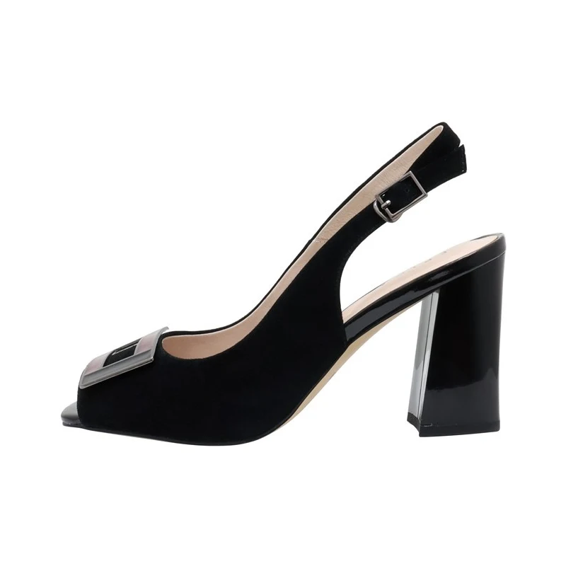 Sandale dama, Epica, K3K320107A-01-I-Negru, elegant, piele intoarsa, cu ...