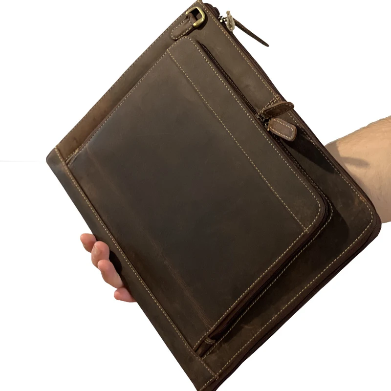 Micutz Geanta tip mapa din Piele pentru documente A4 si laptop, mapa ...