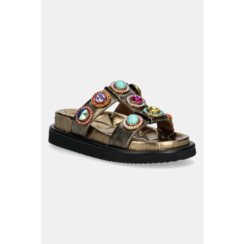 Kurt Geiger London slapi de piele Orson Crystal Sandal femei, culoarea ...