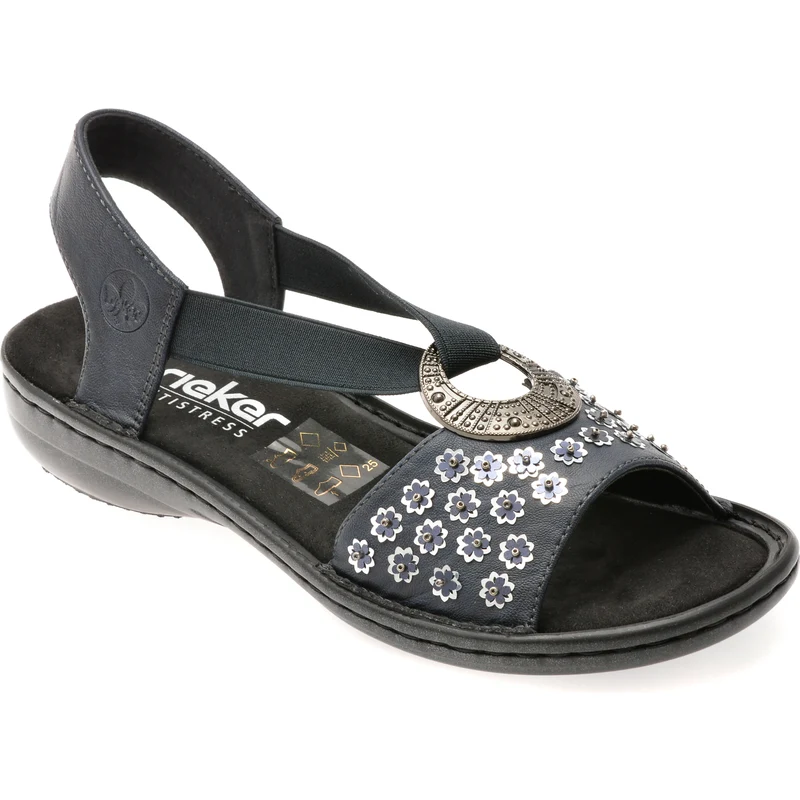 Sandale RIEKER bleumarin, 608B5, din piele ecologica - GLAMI.ro