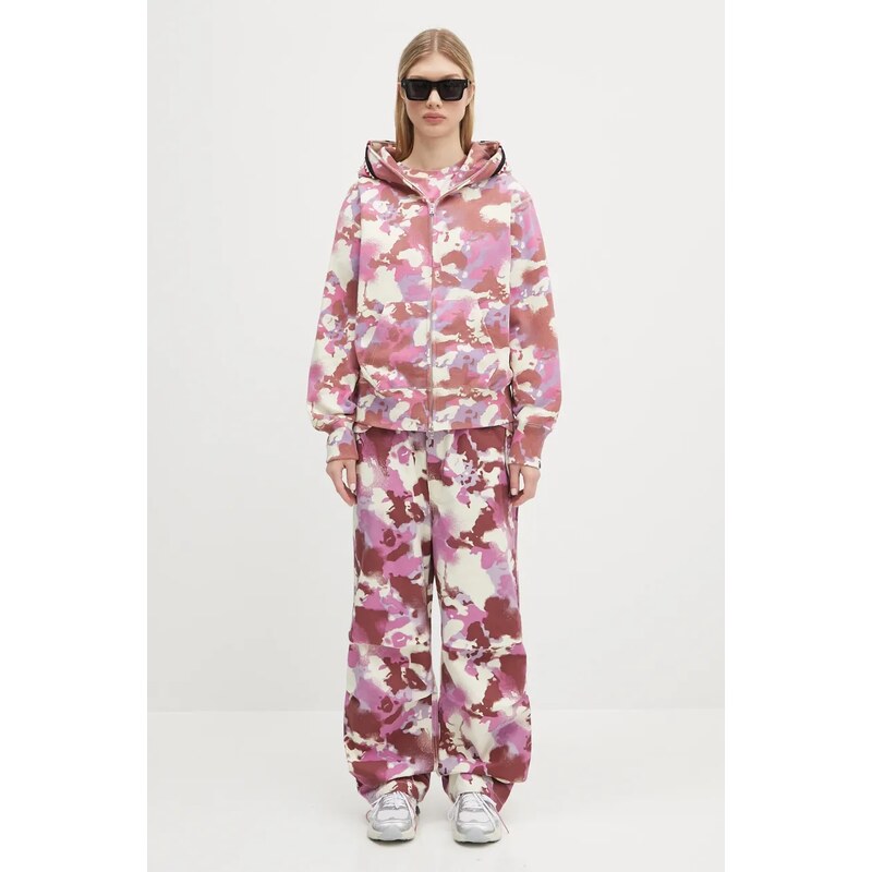 A Bathing Ape tricou din bumbac Map Camo Oversized culoarea roz ...
