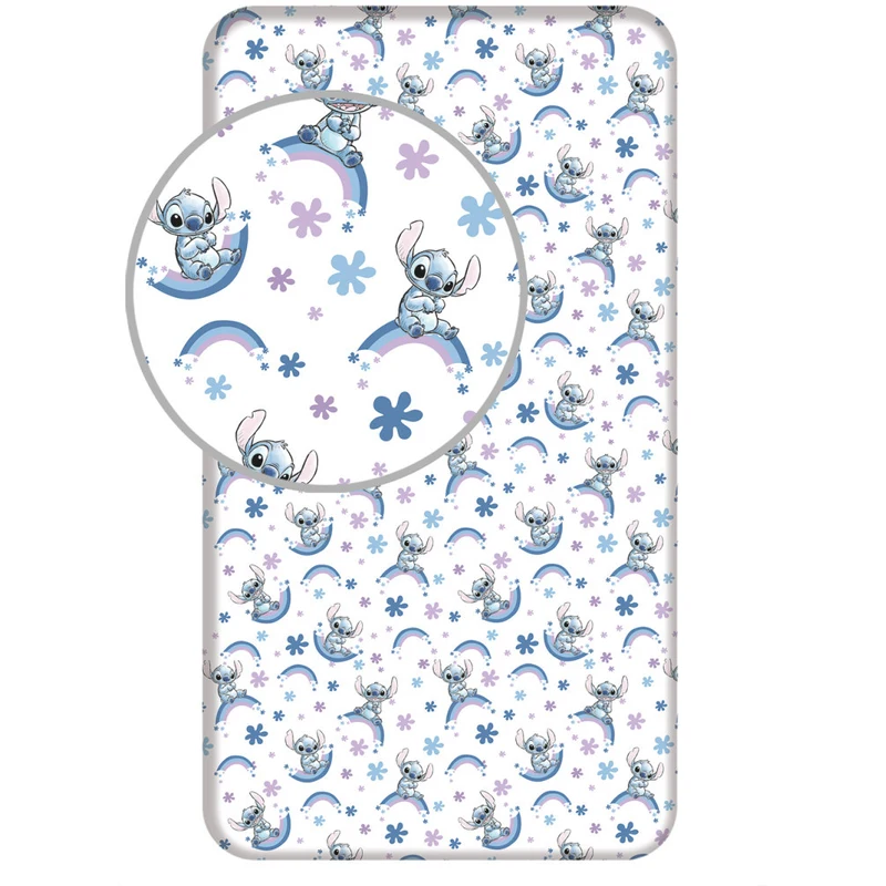 Disney Lilo și Stitch Rainbow cearșaf cu elastic 90x200 cm - GLAMI.ro