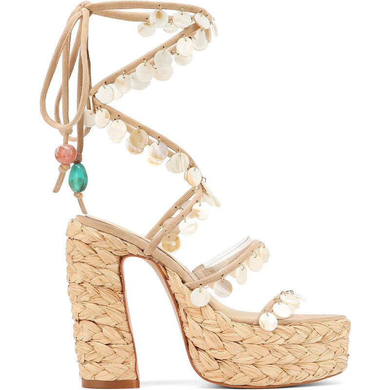 NAKED WOLFE Sandals Fantastic Sand Suede Heels FANTASTICNR natural ...