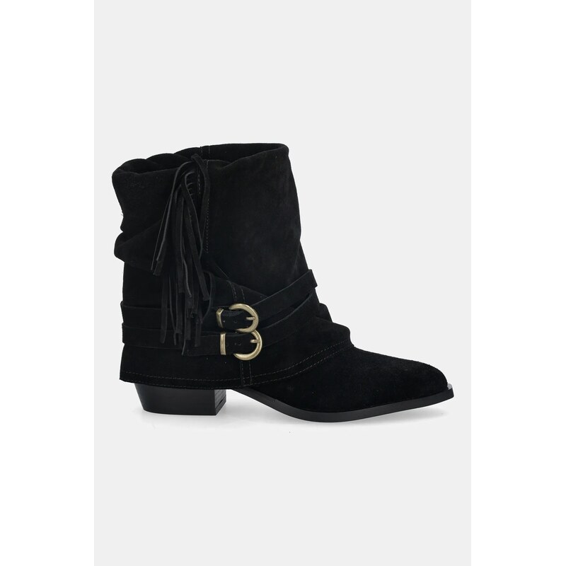 Answear.LAB cizme din piele intoarsa culoarea negru, cu toc drept ...