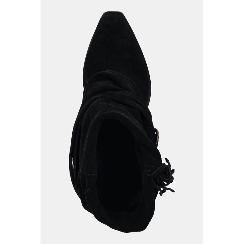 Answear.LAB cizme din piele intoarsa culoarea negru, cu toc drept ...