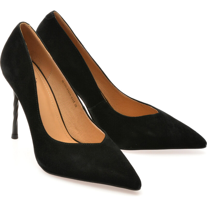 Pantofi eleganti FLAVIA PASSINI negri, 5L175, din piele intoarsa - GLAMI.ro
