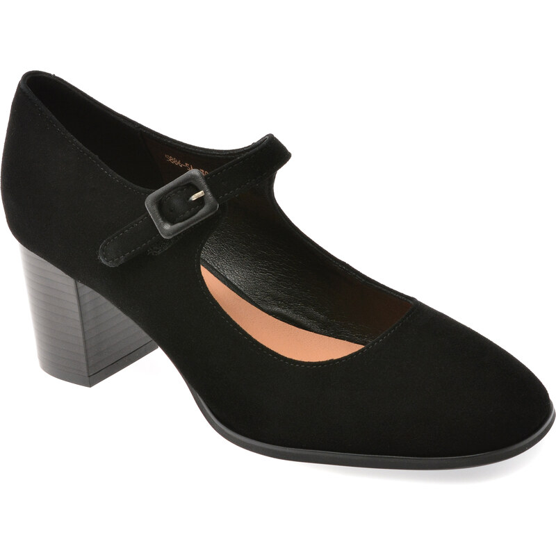 Pantofi eleganti FLAVIA PASSINI negri, 58865, din piele intoarsa - GLAMI.ro