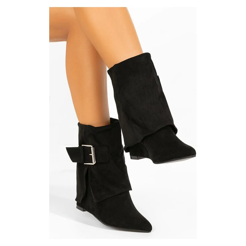 Zapatos Botine cu platforma Irinea negre - GLAMI.ro
